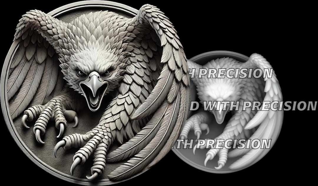 Eagle Attack Depth Map for Laser Engraving PNG - Etsy