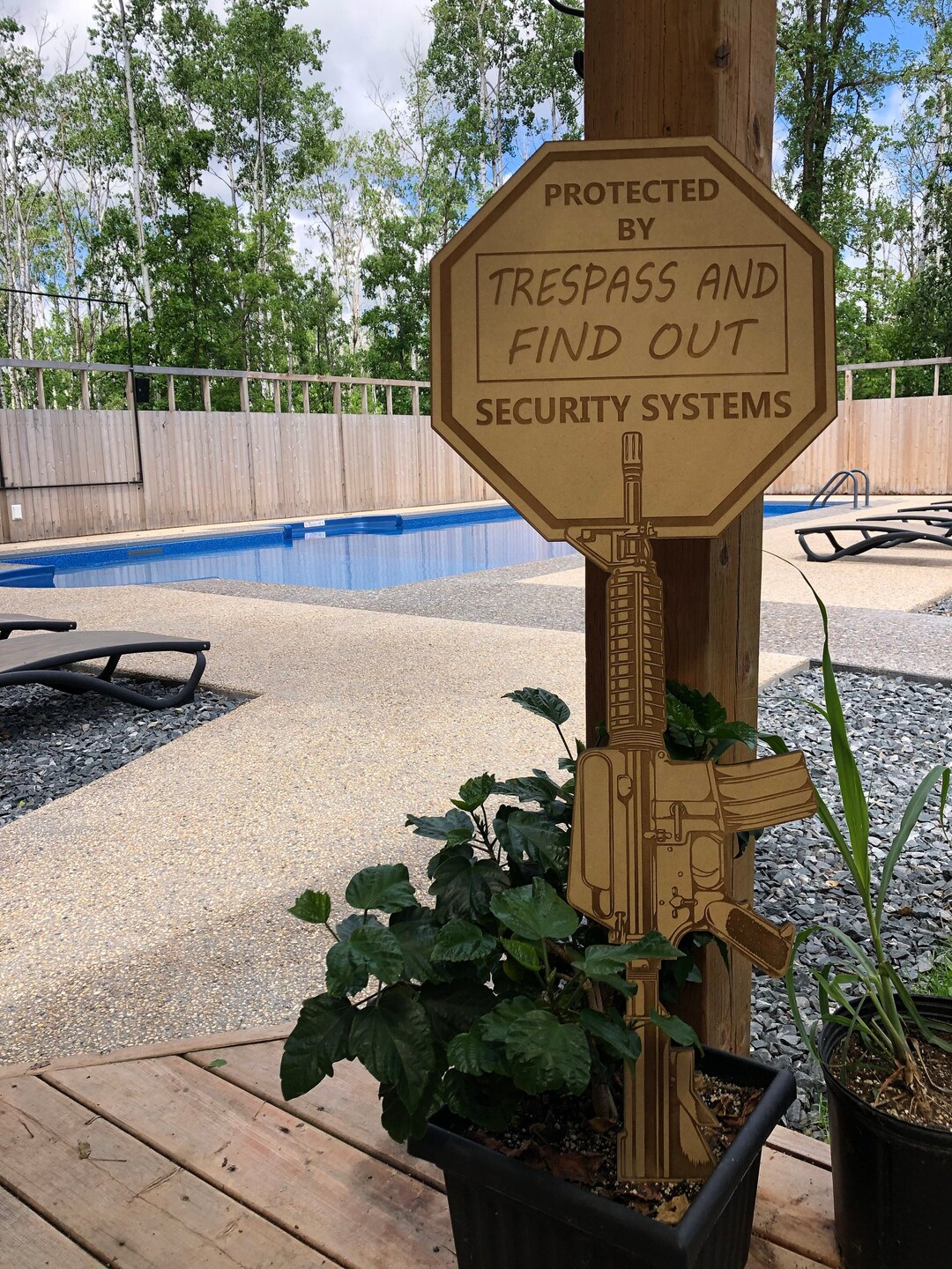 No Trespassing Sign Gun AR Stop - Etsy