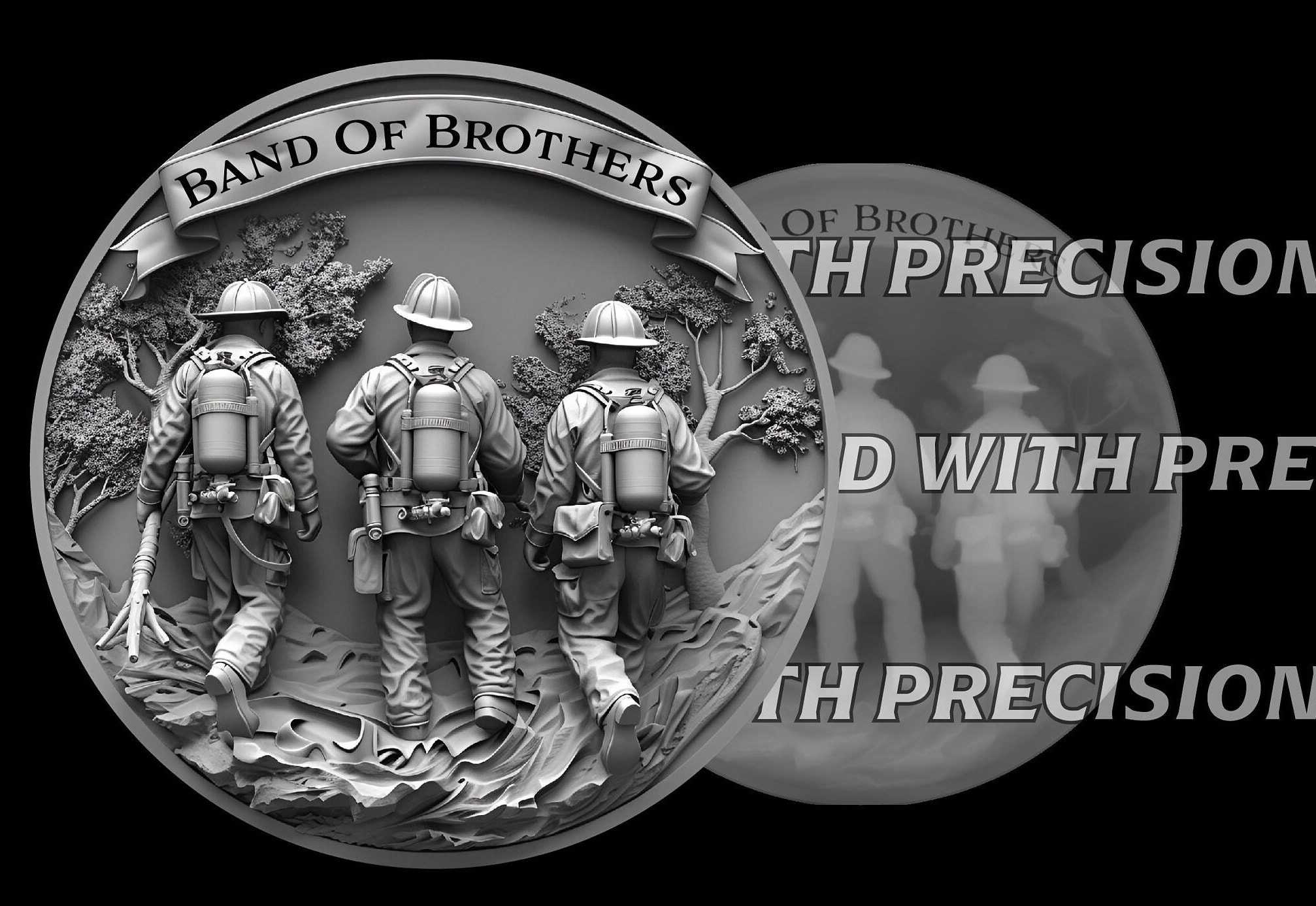 Grayscale Digital Download Band of Brothers Fire Fighter - Etsy