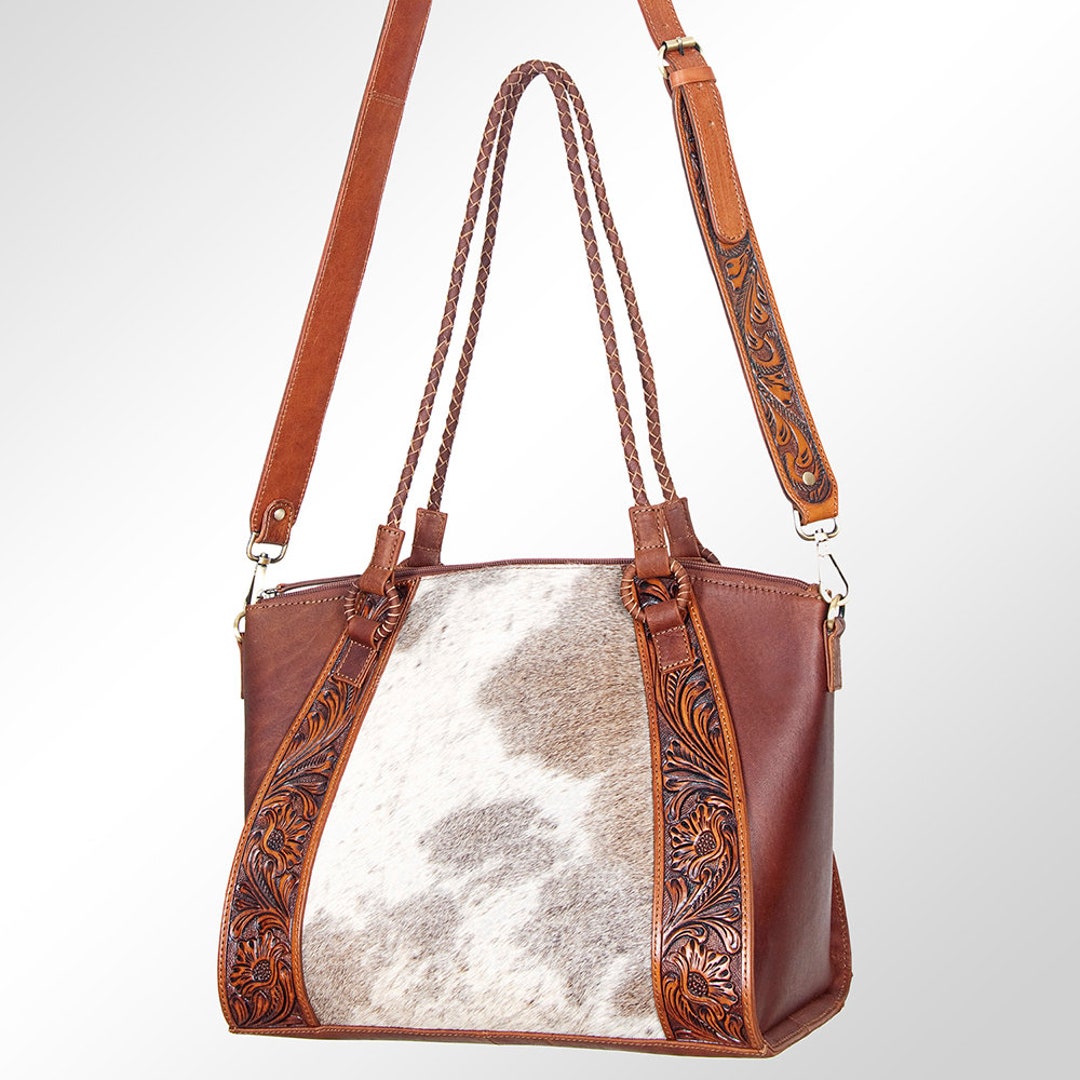 American Floral Western Style Luxury Shoulder Tote Bags Hand Tooled ...