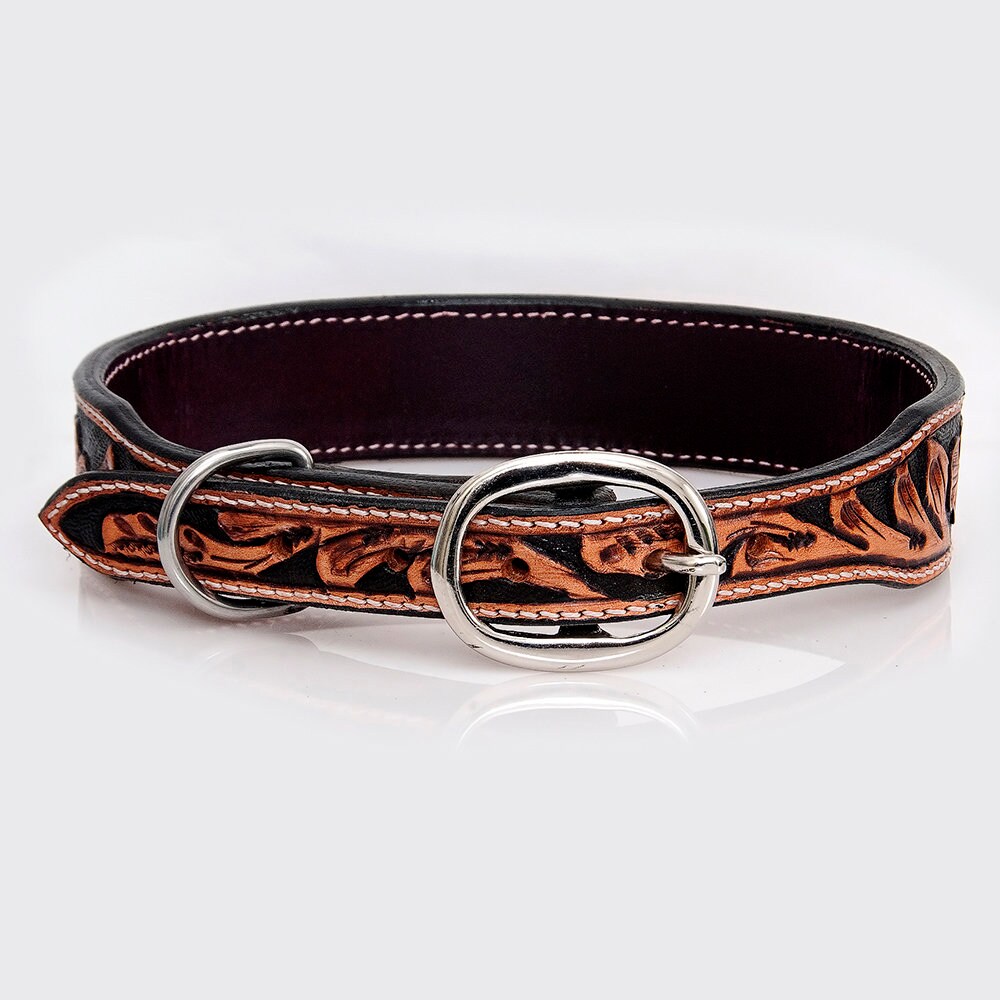 Genuine Leather Dog Collar Girl Dog Collarbeaded Dog Collar - Etsy