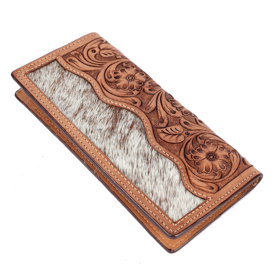 American Luxury Western Floral Men Women Bifold Wallet Purse Genuine ...