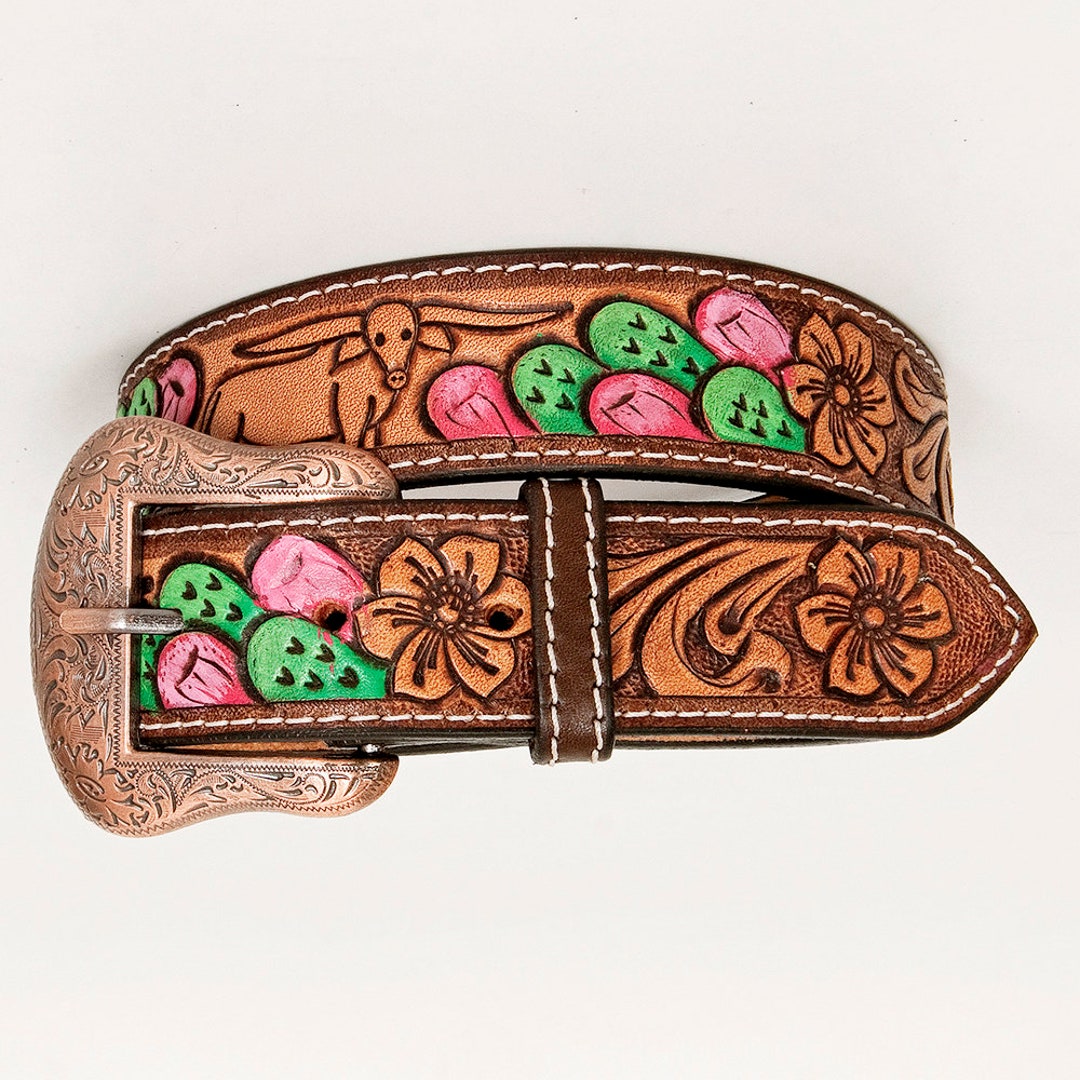 Floral Beautifully Hand Crafted in Genuine Western Leather Men & Women ...
