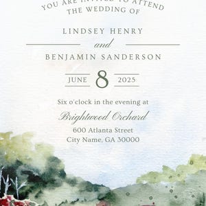 Wedding Invitation | Rustic Cottagecore Countryside Wedding Invitation ...