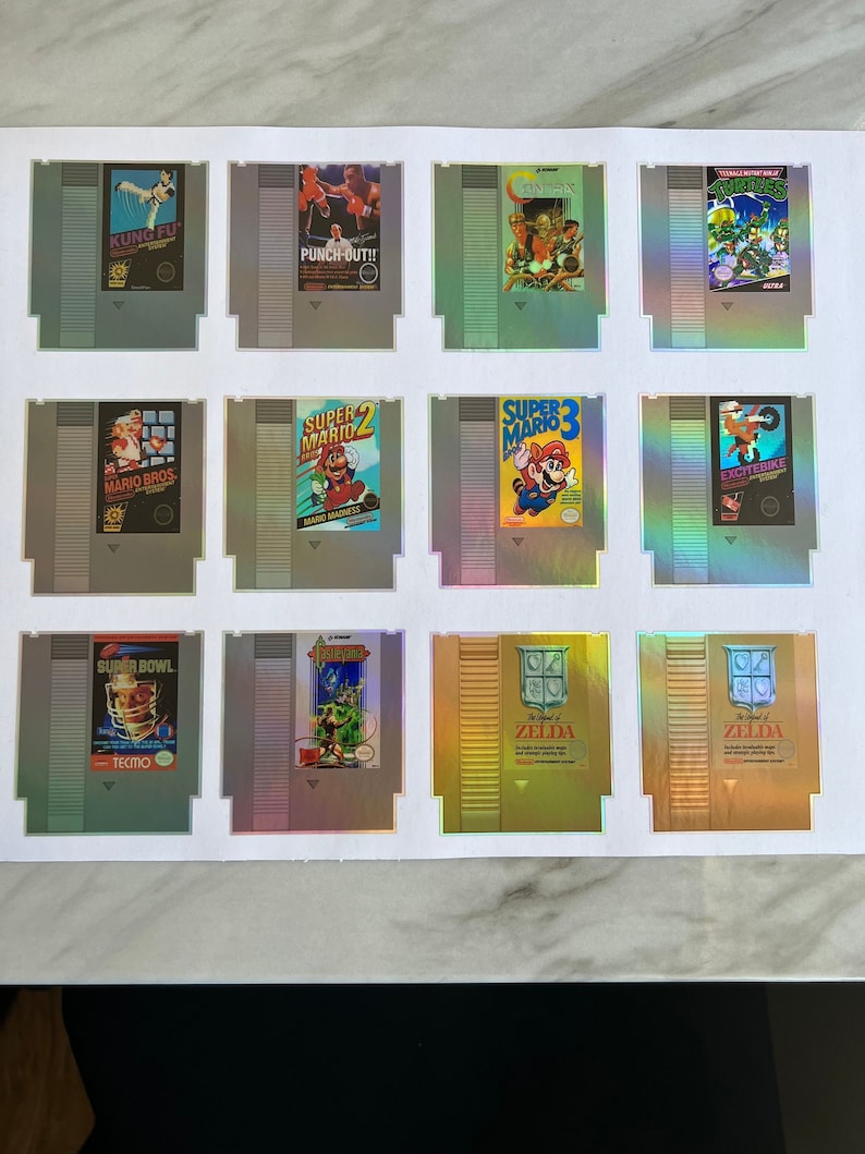 Classic NES Holographic Stickers (pack of 12) - Etsy