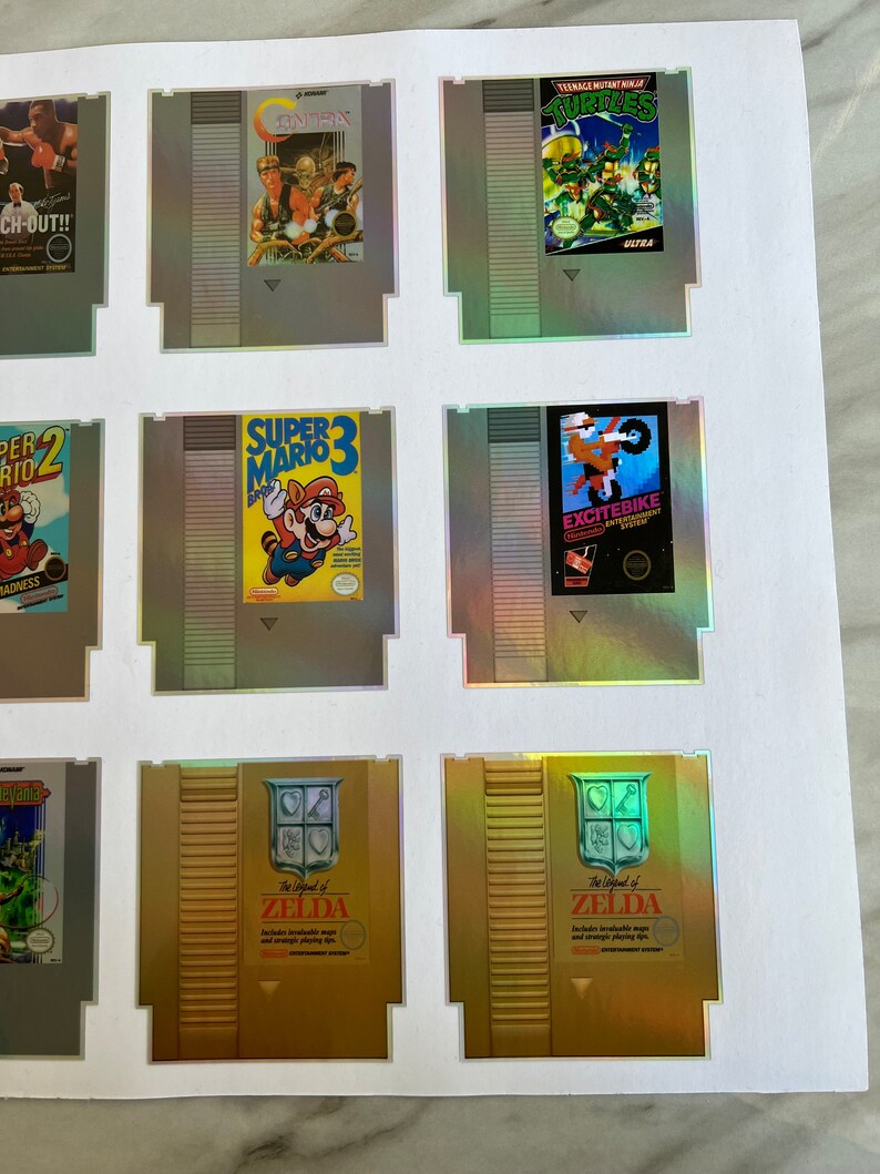 Classic NES Holographic Stickers (pack of 12) - Etsy