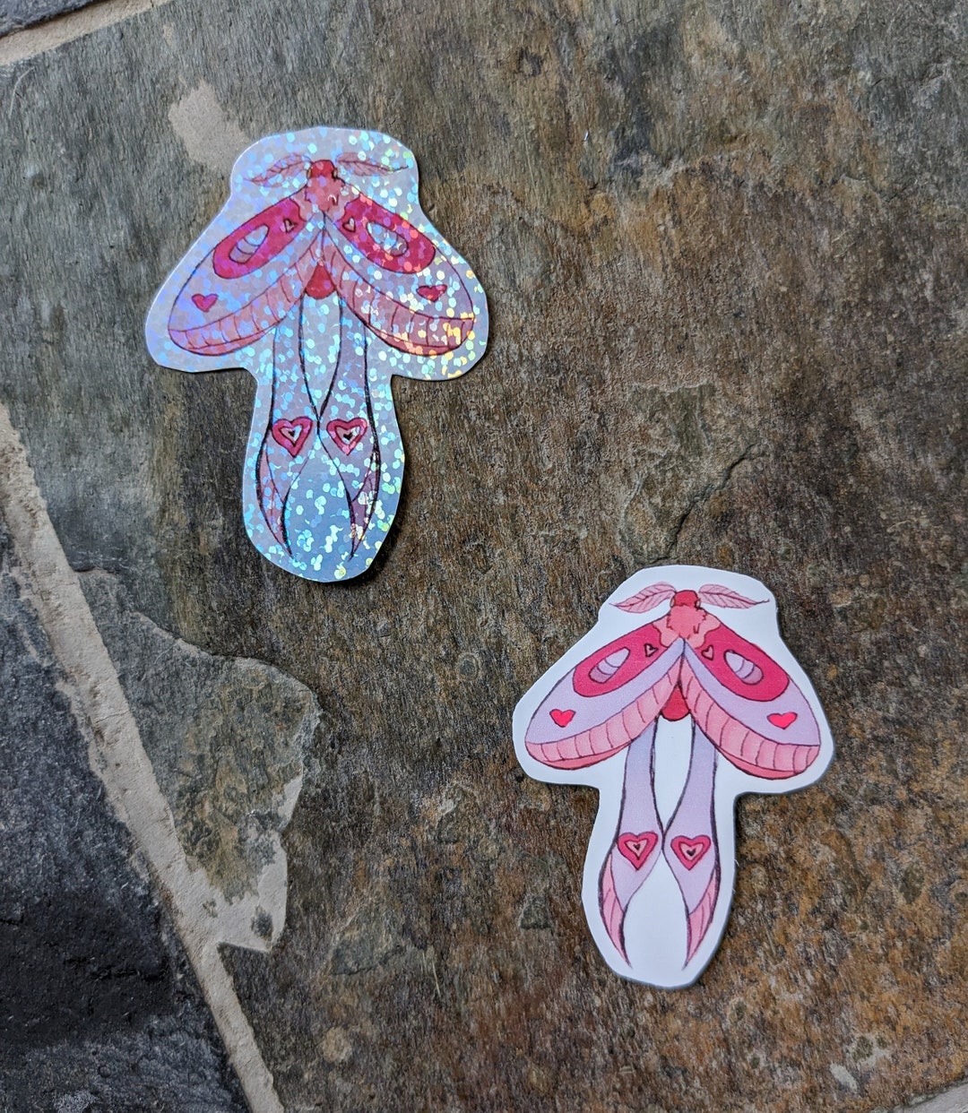 February Monthly Moth Sticker - Pretty in Pink Moth- Handmade Limited ...