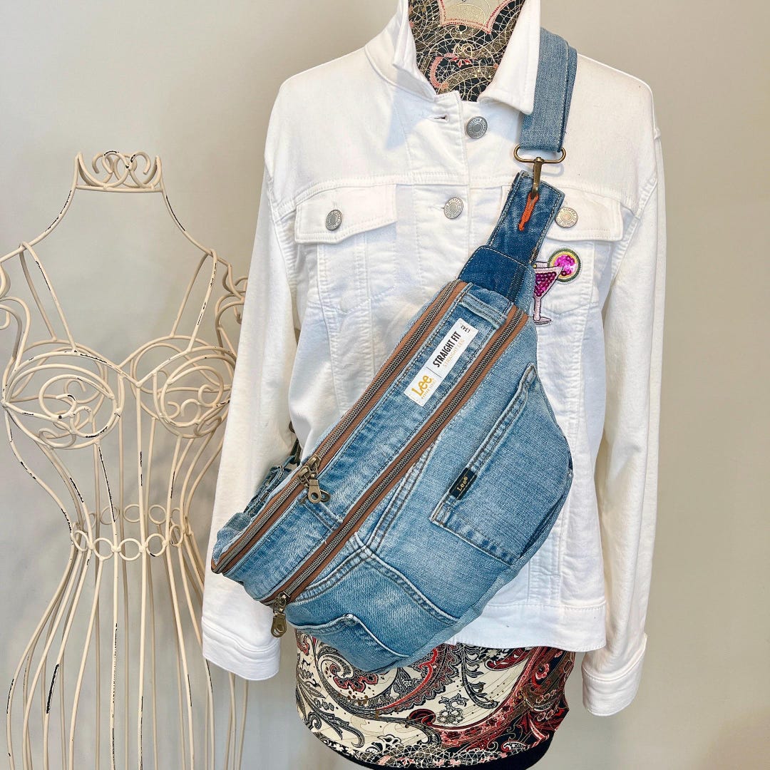 Lee Jean Fanny Pack, Denim Waist Bag, Bum Bag, Denim Hip Bag, Jean ...