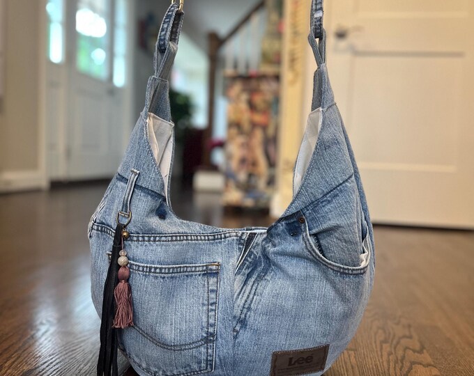 Hobo Crossbody Bag, Jean Handbag, Denim Purse, Shoulder Bag ...