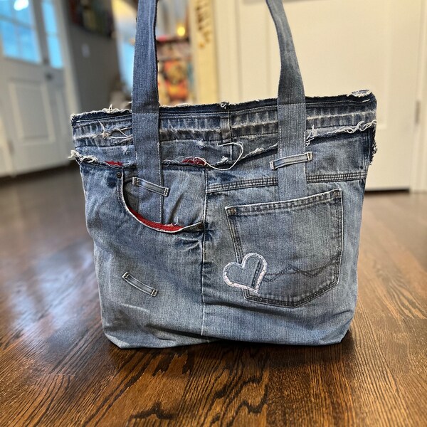 Large Denim Bag - Etsy