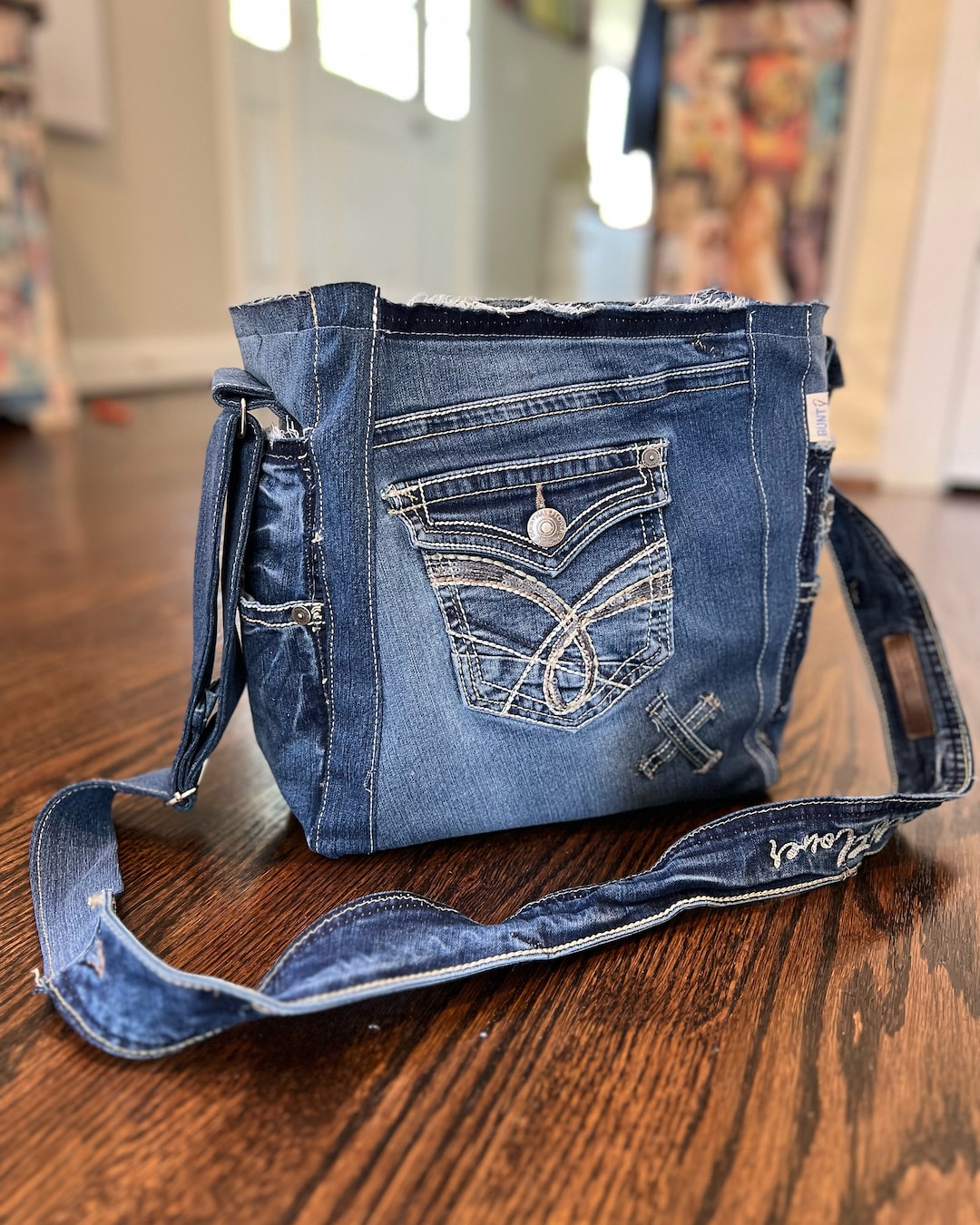 Soft Jean Shoulder Bag, Bohemian Style Denim Purse, Crossbody Bag ...