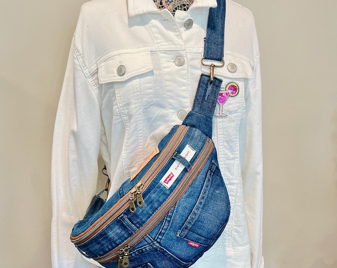 Indigo Levi’s Jean Fanny Pack, Levi’s Denim Purse, Sling Bag Multiple ...