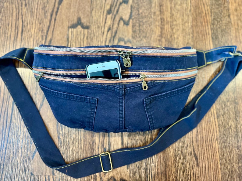 Black Vintage Fanny Pack, High-quality, Repurposed From Sturdy Jeans ...