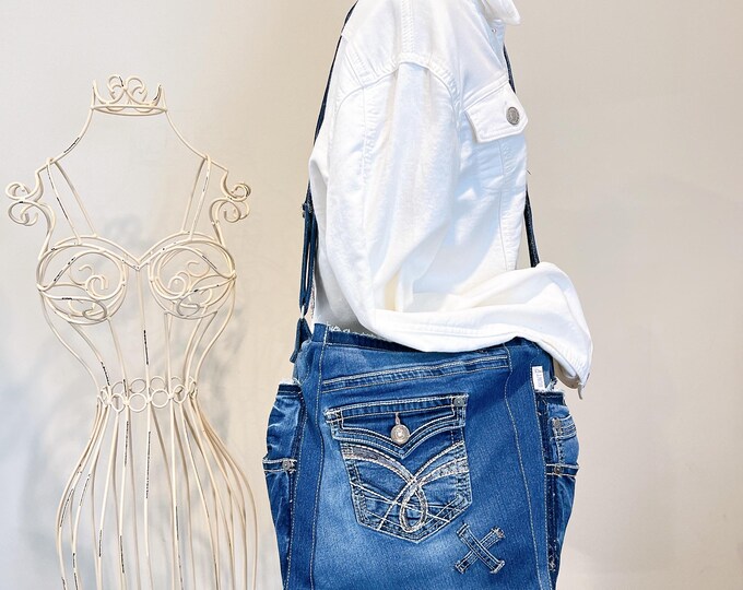 Soft Jean Shoulder Bag, Bohemian Style Denim Purse, Crossbody Bag ...