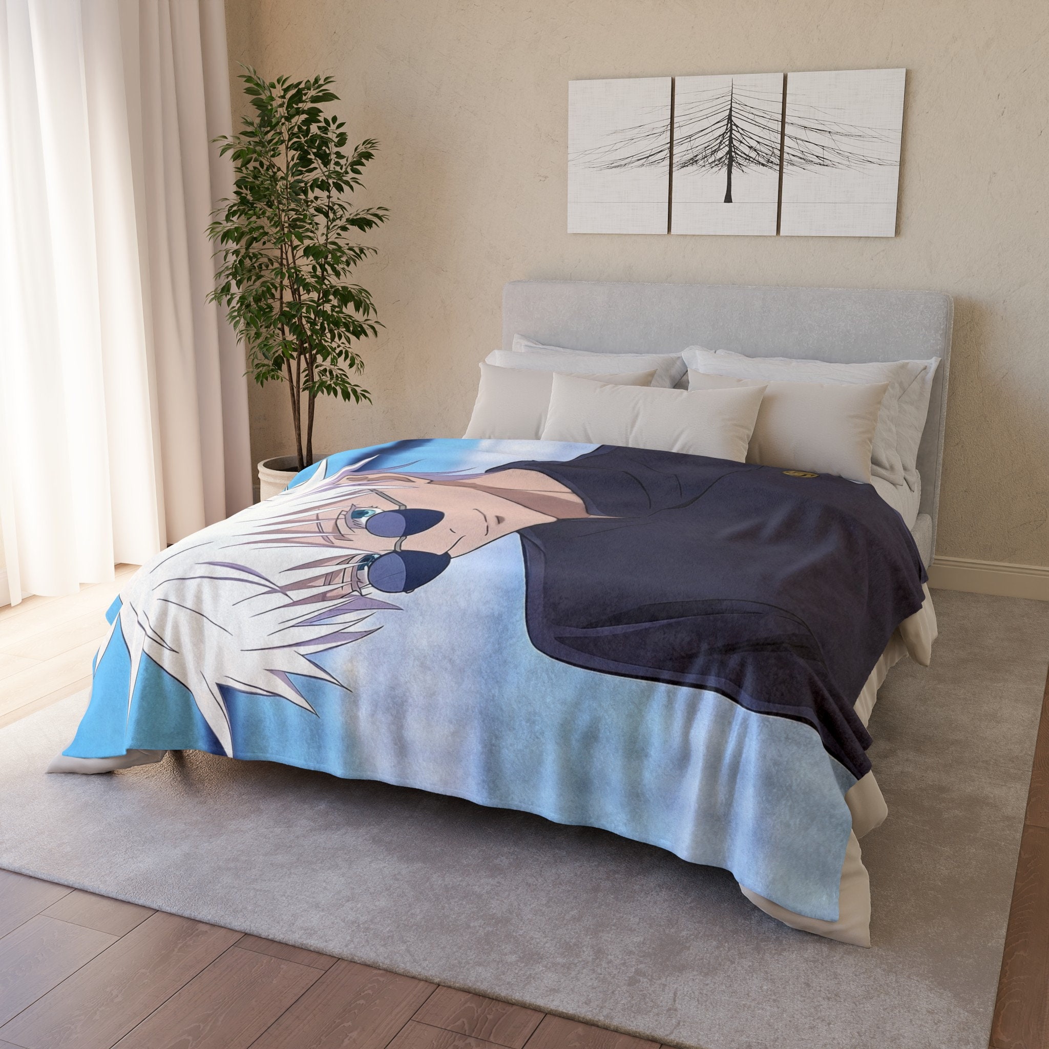 Gojo Satoru Blanket Jujutsu Kaisen Blanket Merch JJK Gojo Throw - Etsy ...