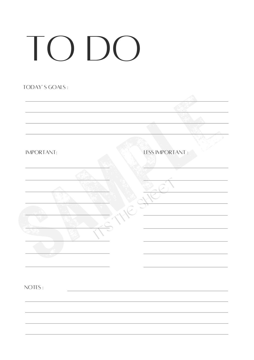 Minimal to Do List, Simple Tasks List Template, Printable & Fillable ...