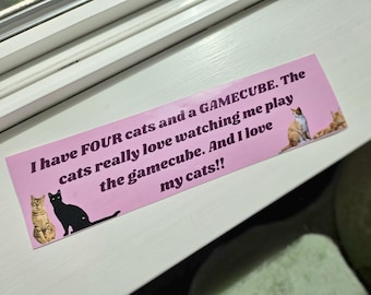 Pastel Four Cats Video Game Bumper Sticker - Etsy