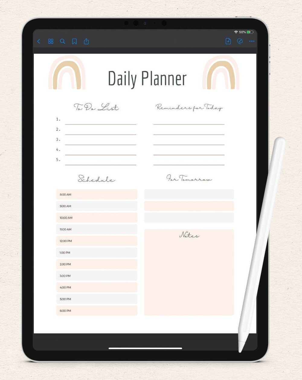 Minimalist Printable Daily Planner Boho Daily Planner Daily Schedule to ...