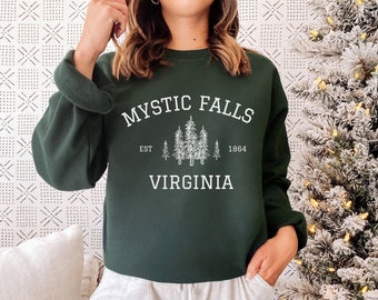Mystic Falls Virginia Sweatshirt, TVD Fan Gift, Vampire Fan Sweater ...