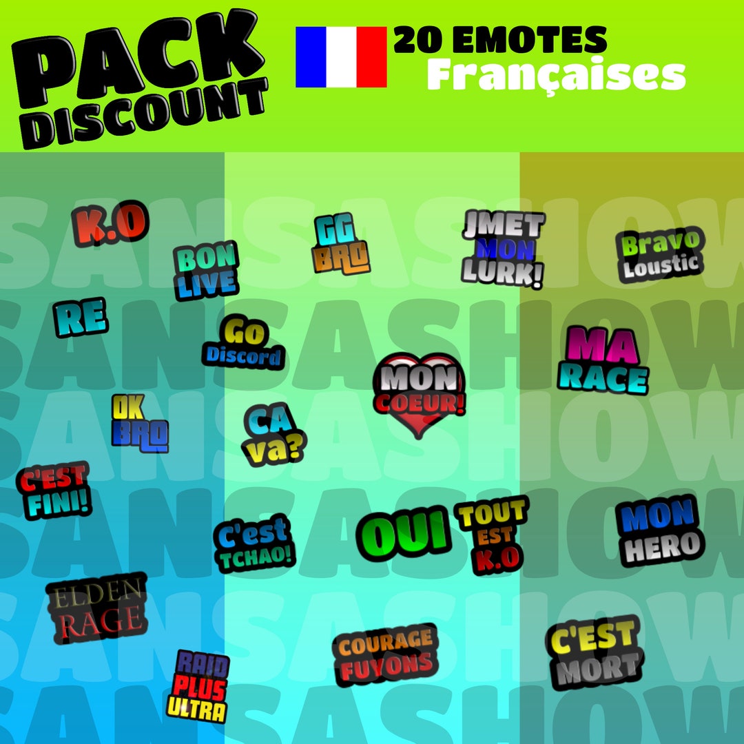 20 French Emotes for TWITCH & DISCORD - Etsy