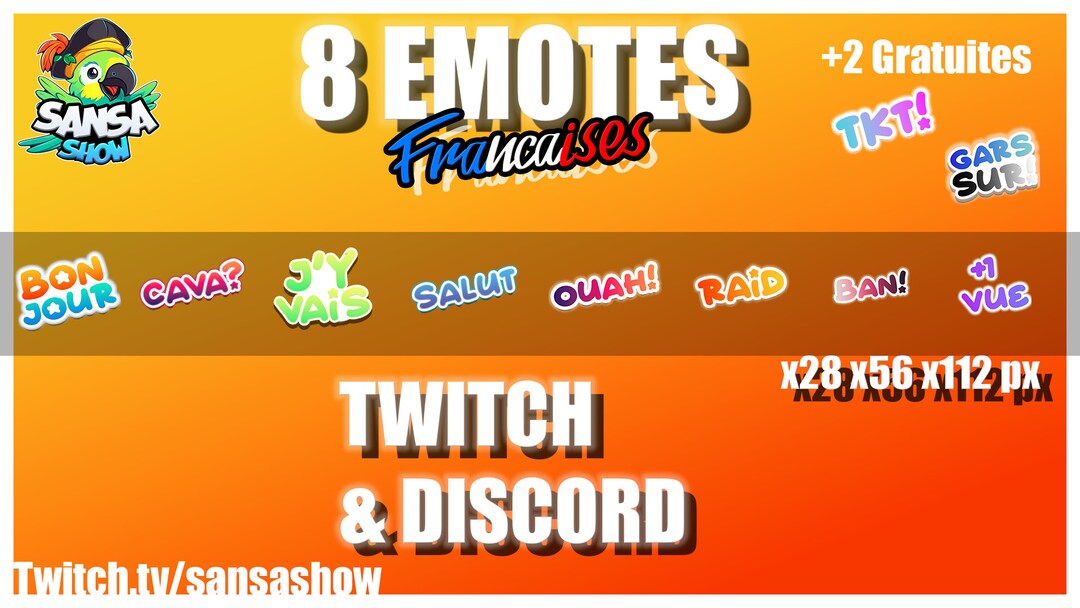 8 EMOTES / French for Twitch and Discord - Etsy