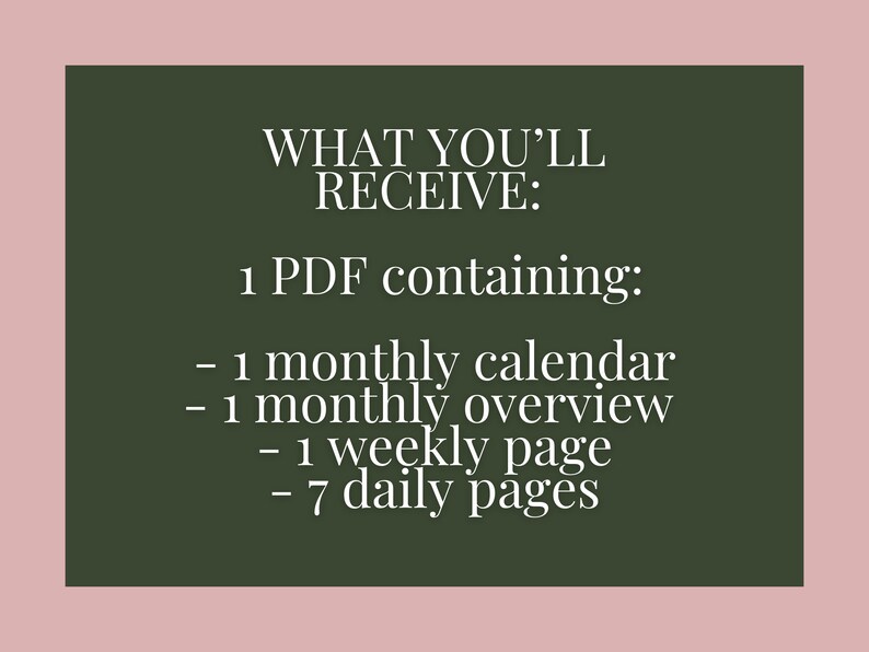 Sage Green 10 Page Planner Printable Monthly Calendar Basic - Etsy