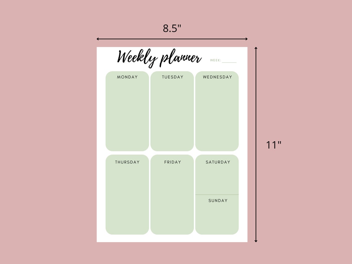 Sage Green 10 Page Planner Printable Monthly Calendar Basic - Etsy