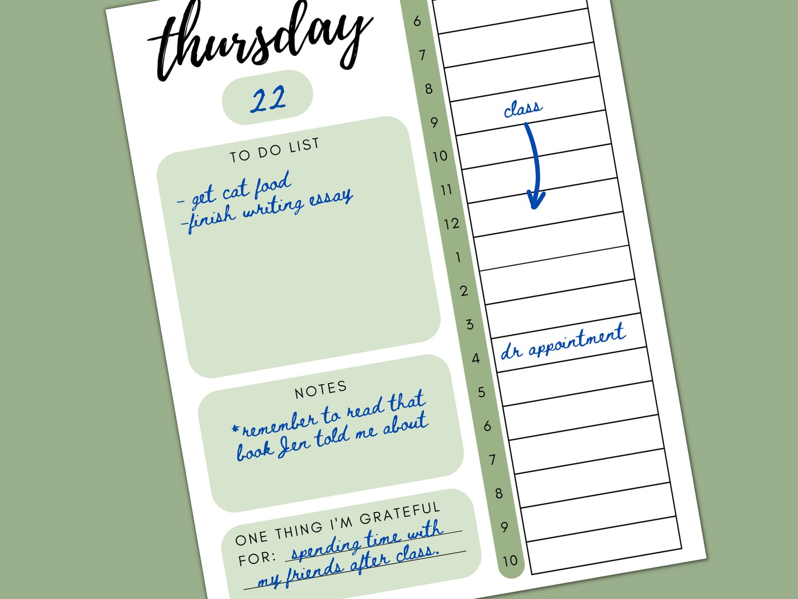 Sage Green 10 Page Planner Printable Monthly Calendar Basic - Etsy