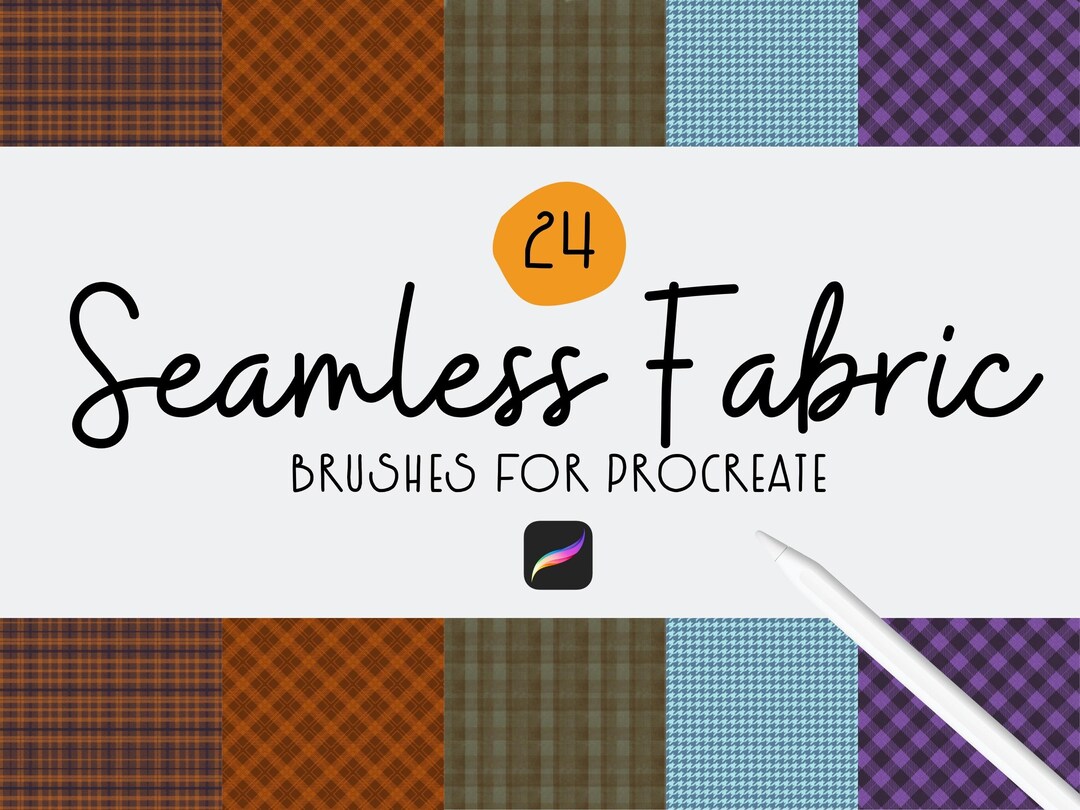 Seamless Fabric Pattern Brushes for Procreate | Seamless Plaid, Checker ...