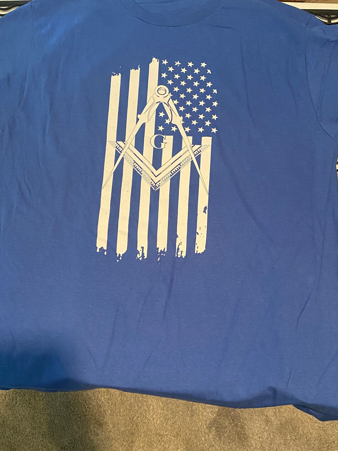 Blue American Flag Square and Compass - Etsy