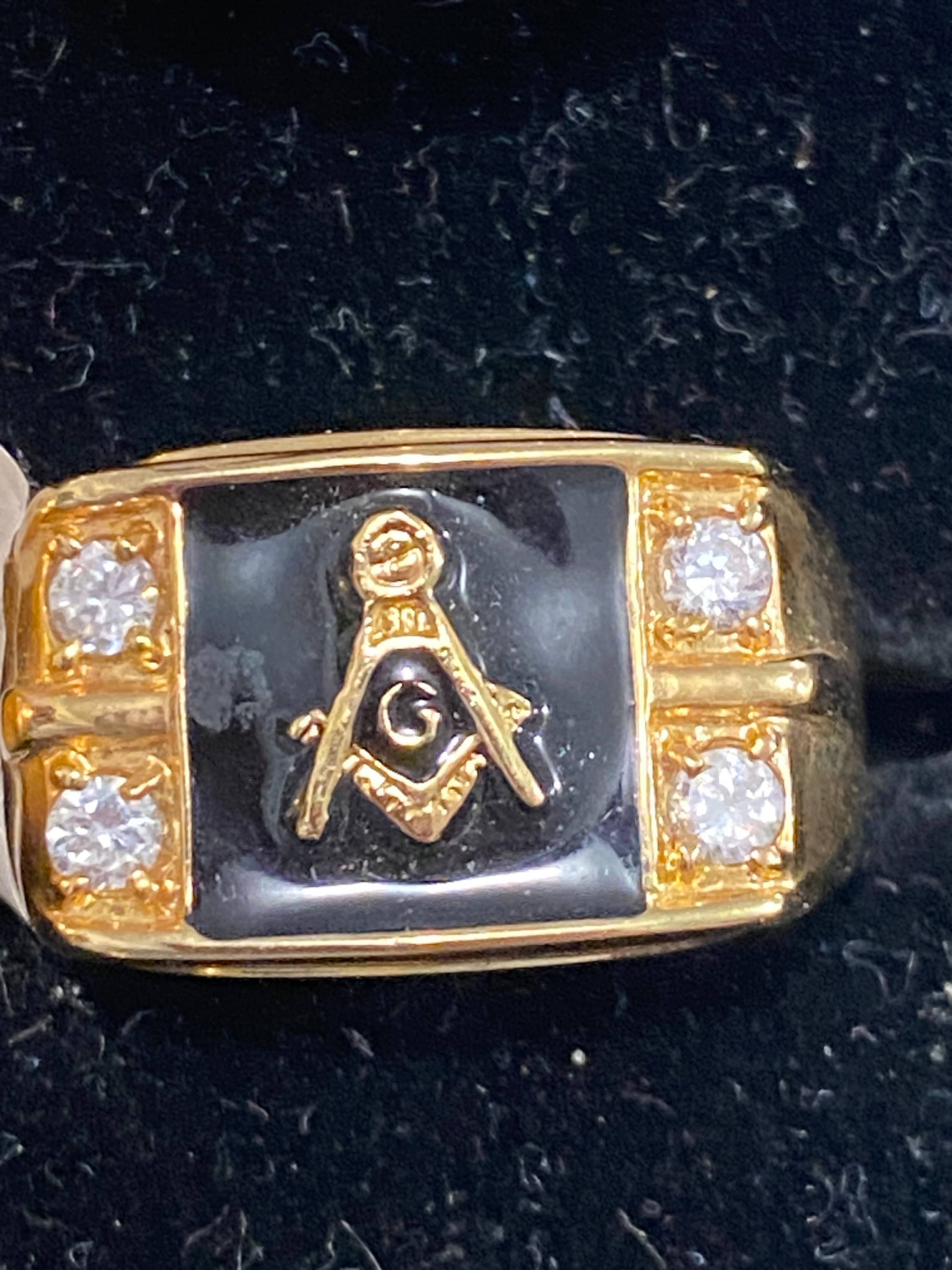 Gold Plated Masonic Ring - Etsy