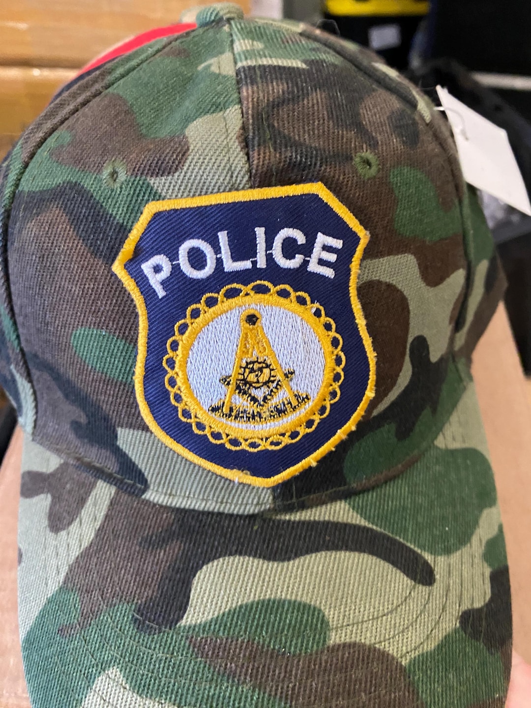 Camo Baseball Cap With Velcro Adjustable Back. Police Past Master ...