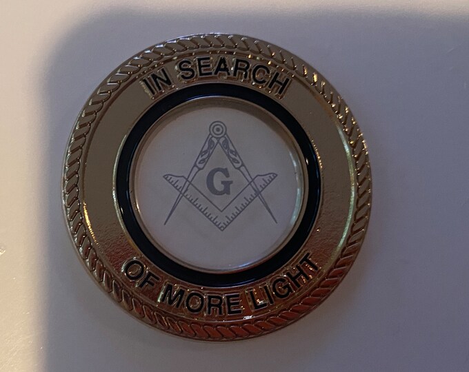 Transparent Center Freemason/masonic Challenge Coin 2 Antique Gold - Etsy
