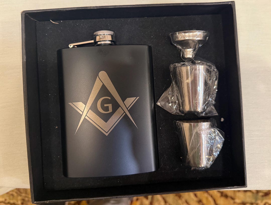 Masonic Flask Set - Etsy