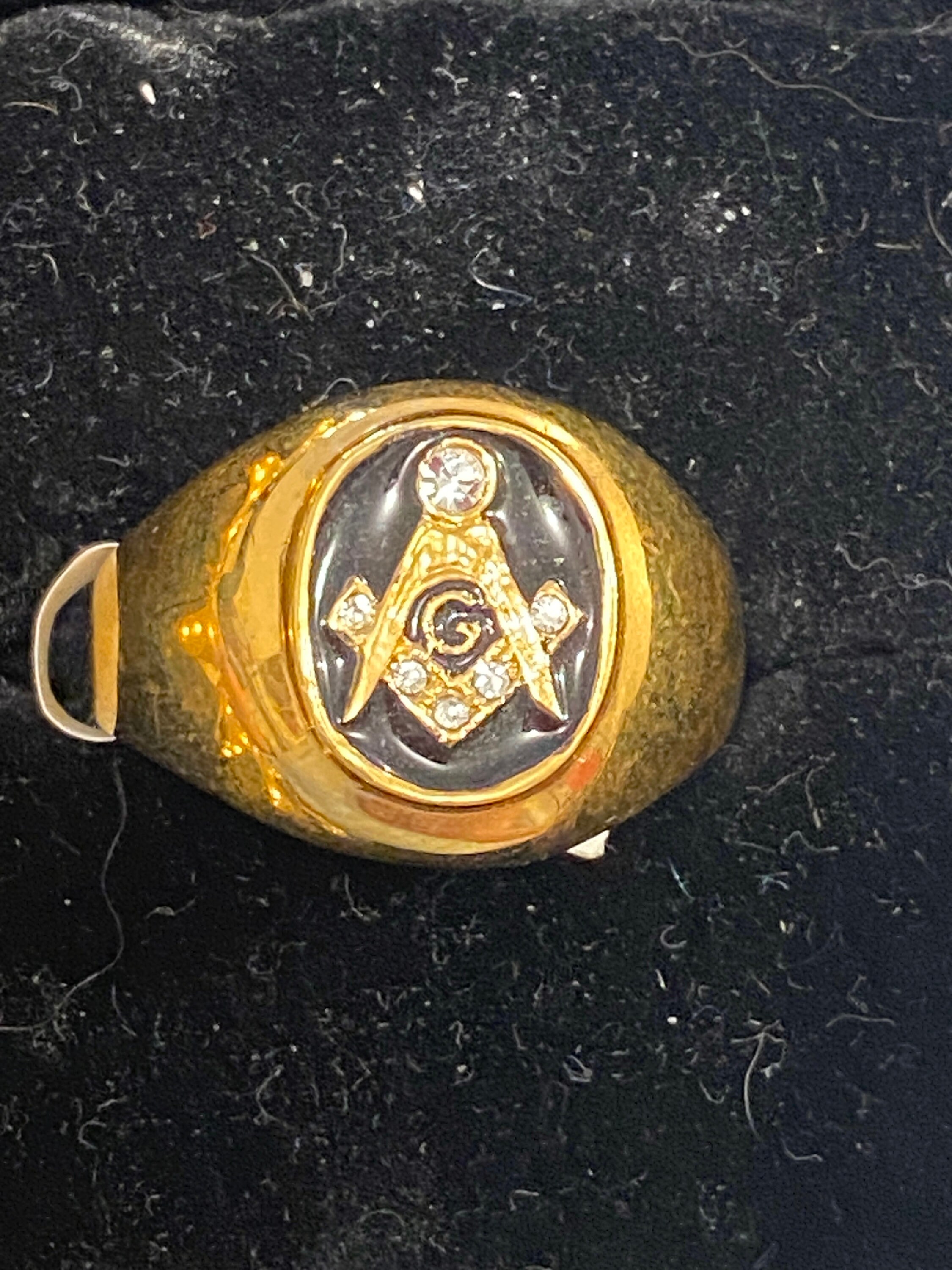 Gold Plated Masonic Ring - Etsy