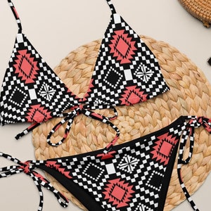 Navajo Aztec Recycled String Bikini Set, Southwest Navajo Clothing ...