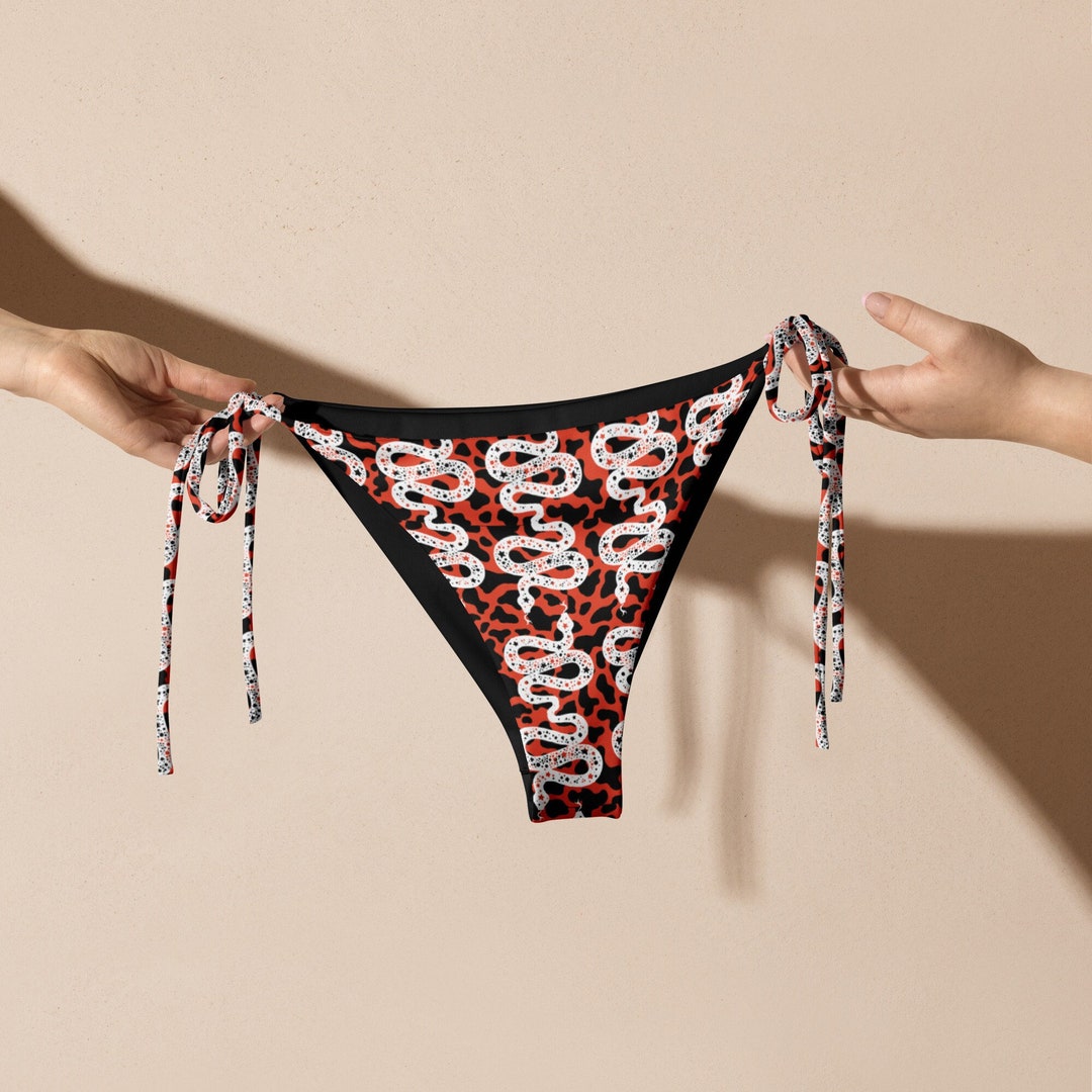Recycled String Bikini Set Mystic Cobra, Animal Print Bikini, Aesthetic ...