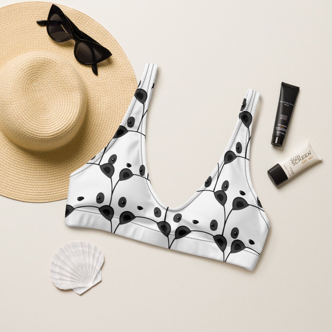 Cute Panda Kawaii Eco Friendly Bikini Top, Panda Lover Swimsuit Set ...