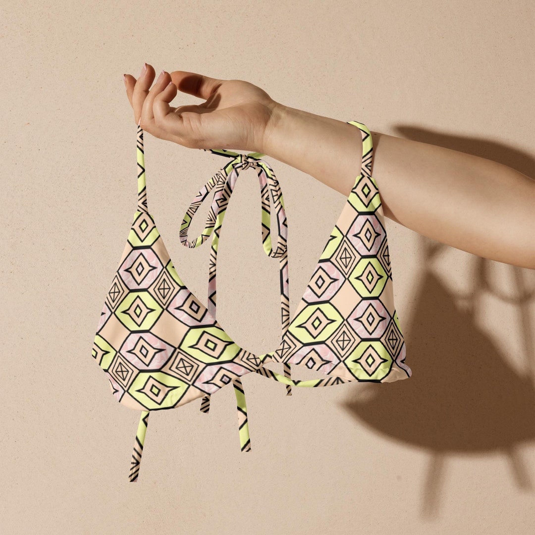 Navajo Aztec Recycled String Bikini Top, Southwest Navajo Clothing ...