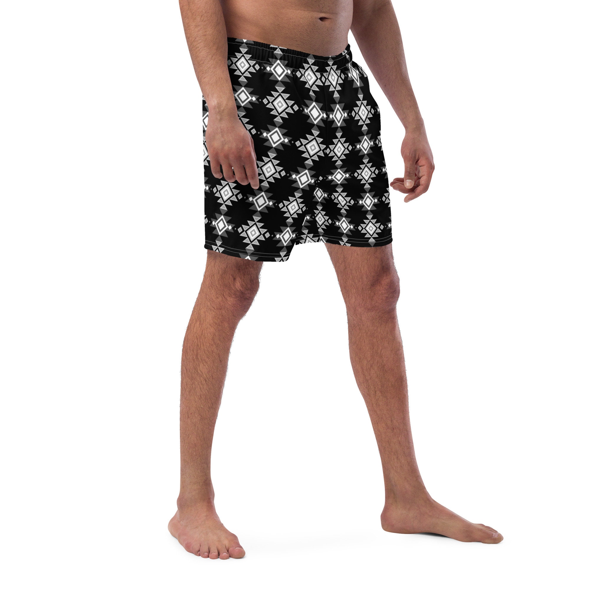 Navajo Aztec Recycled Men's Swim Trunks, Southwest Navajo Clothing ...