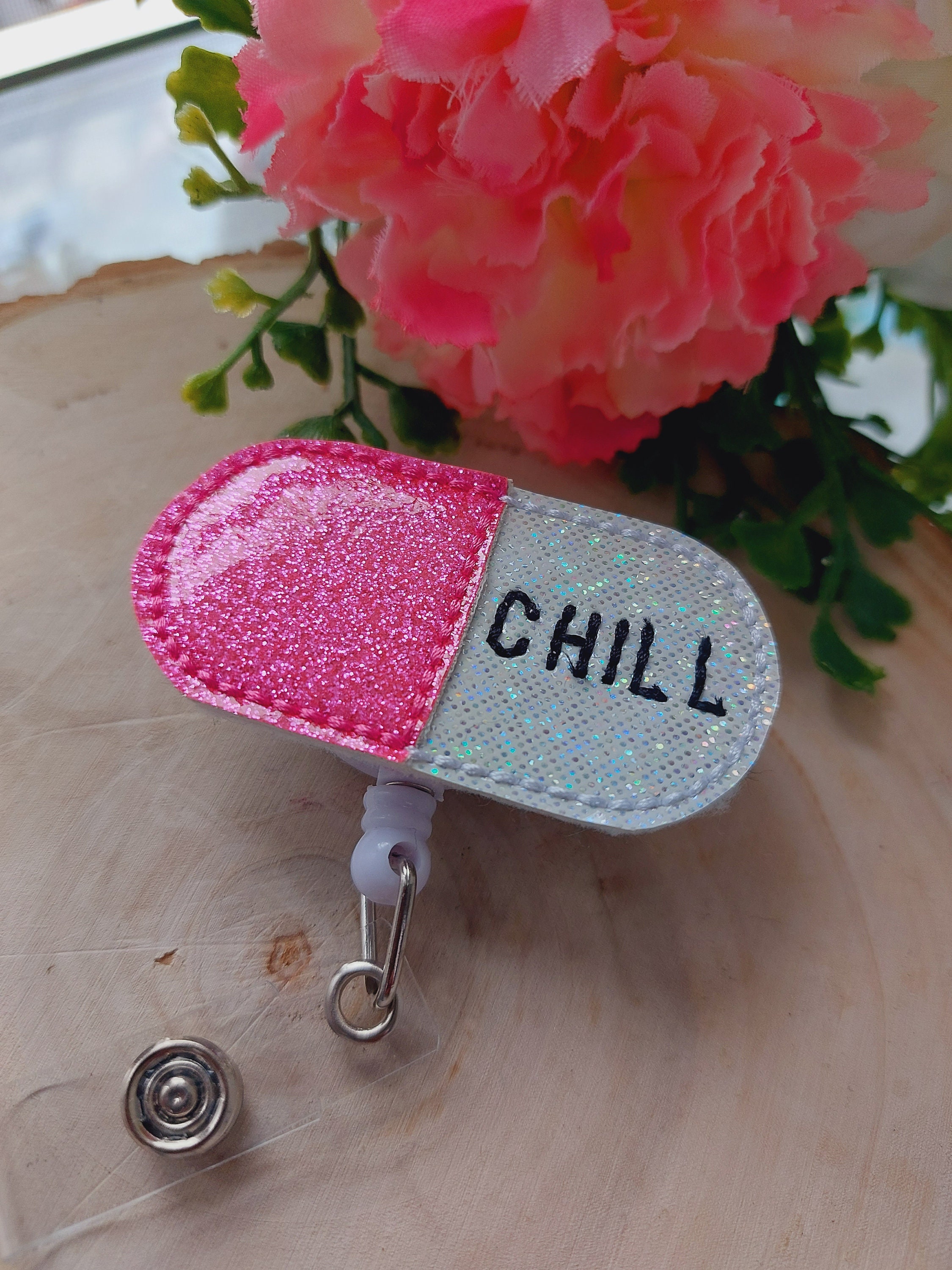 Chill Pill Badge Reel, Retractable Reel , ID Holder, Medical Badge Real ...