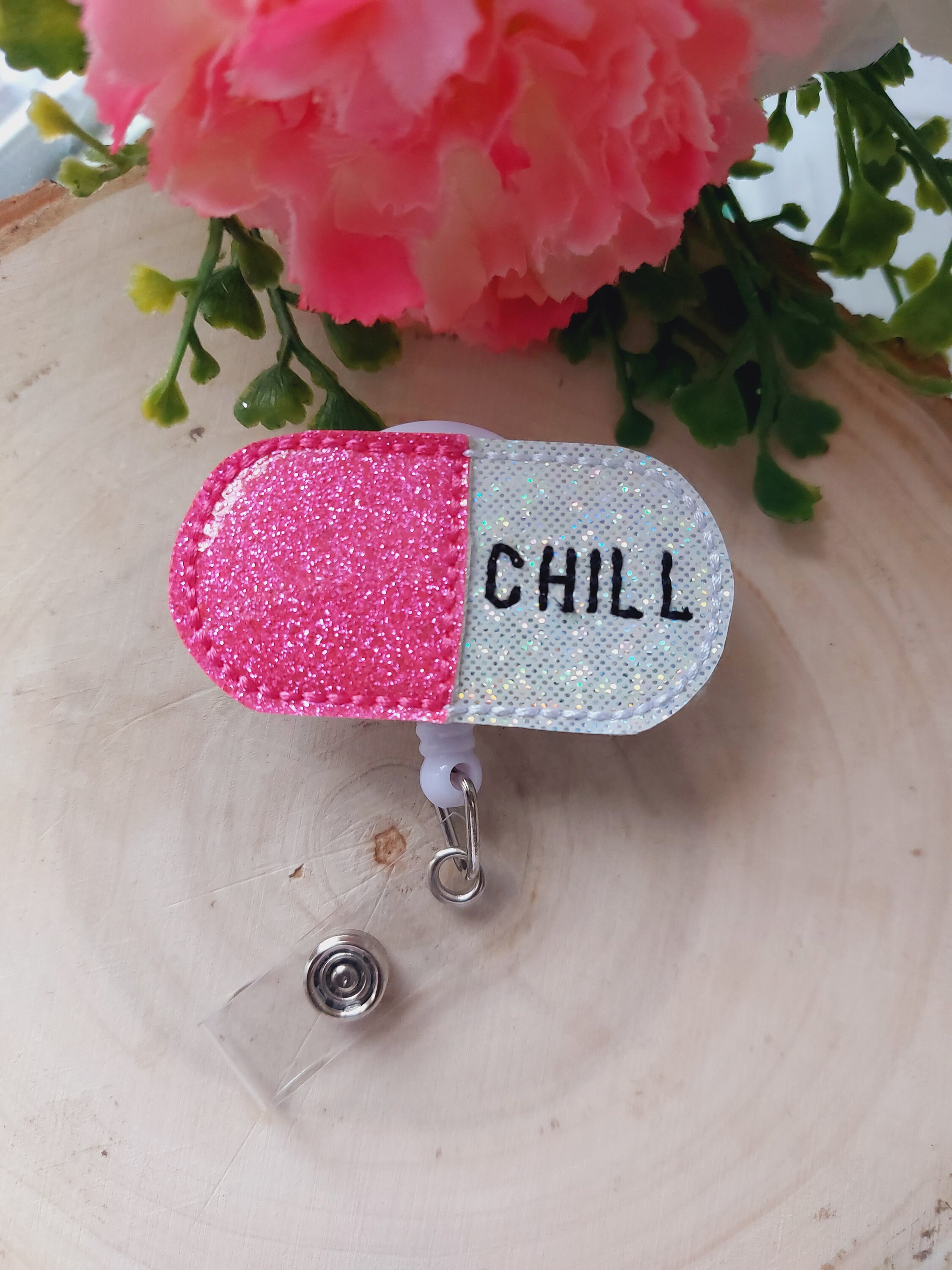 Chill Pill Badge Reel, Retractable Reel , ID Holder, Medical Badge Real ...