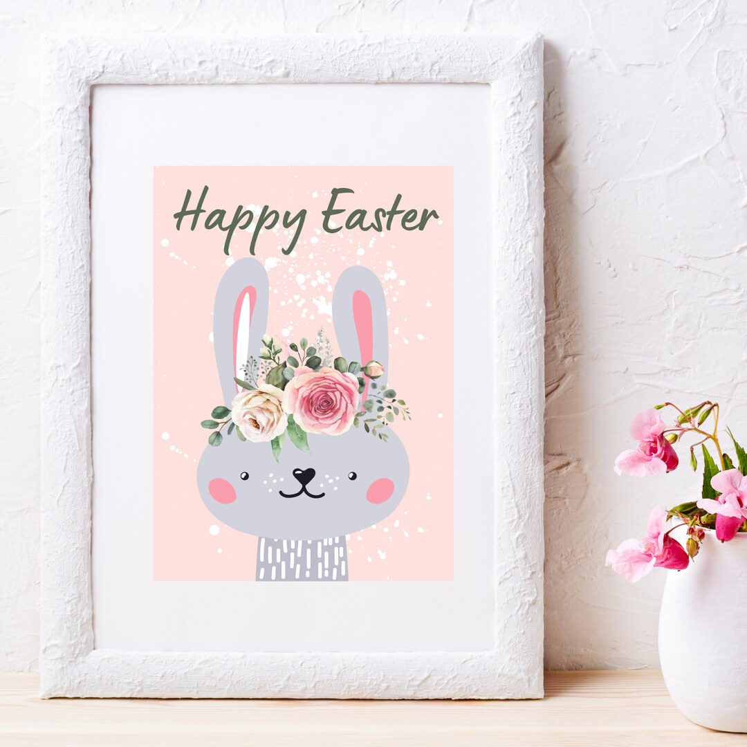 Happy Easter Printable, Easter Nursery Wall Art, Easter Printable ...