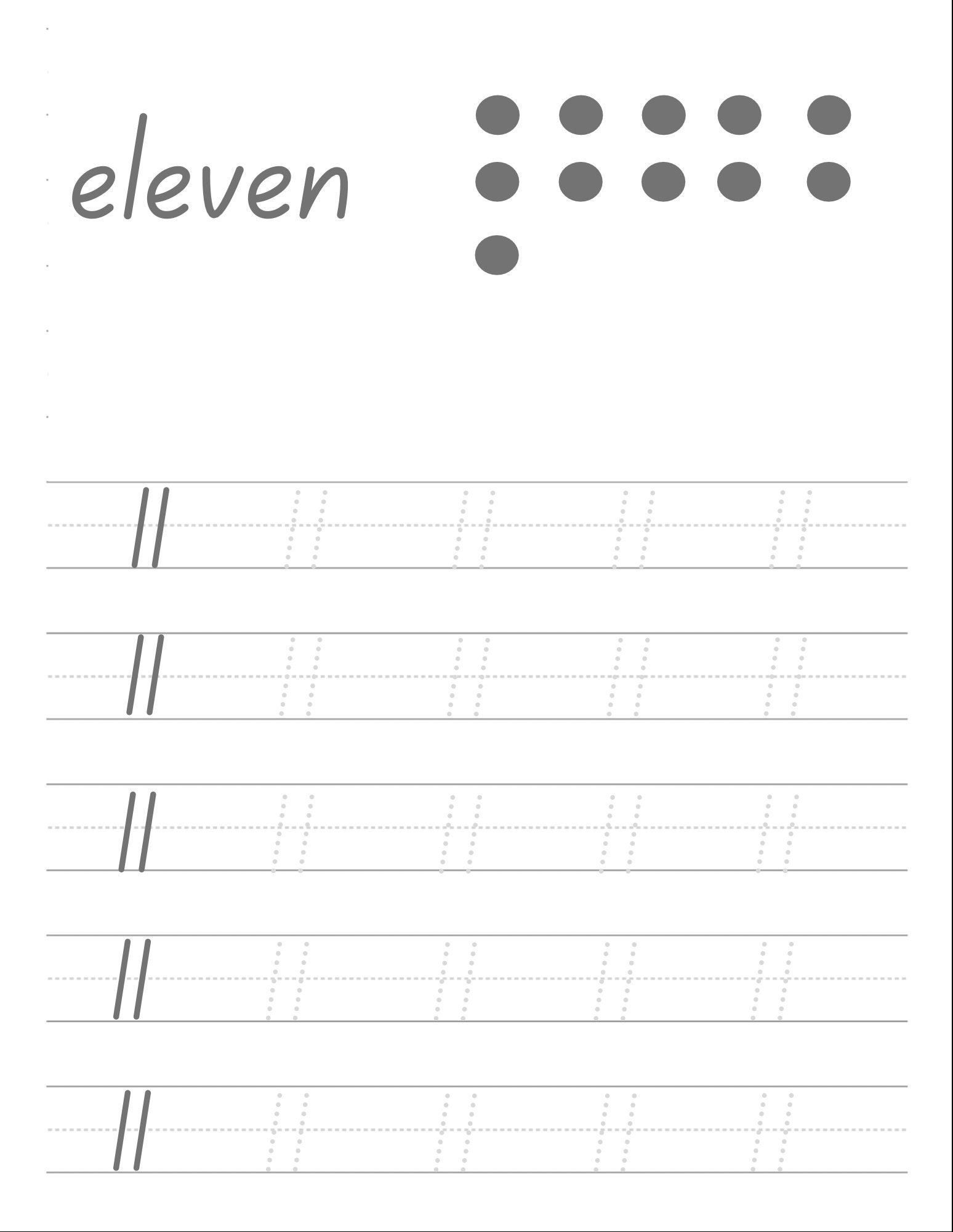 Number Tracing - 11 to 20 - Etsy