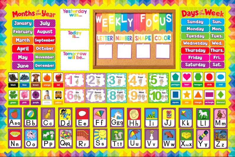 NEW Yellow Theme Learning Wall Classroom Set Up School Ready - Etsy