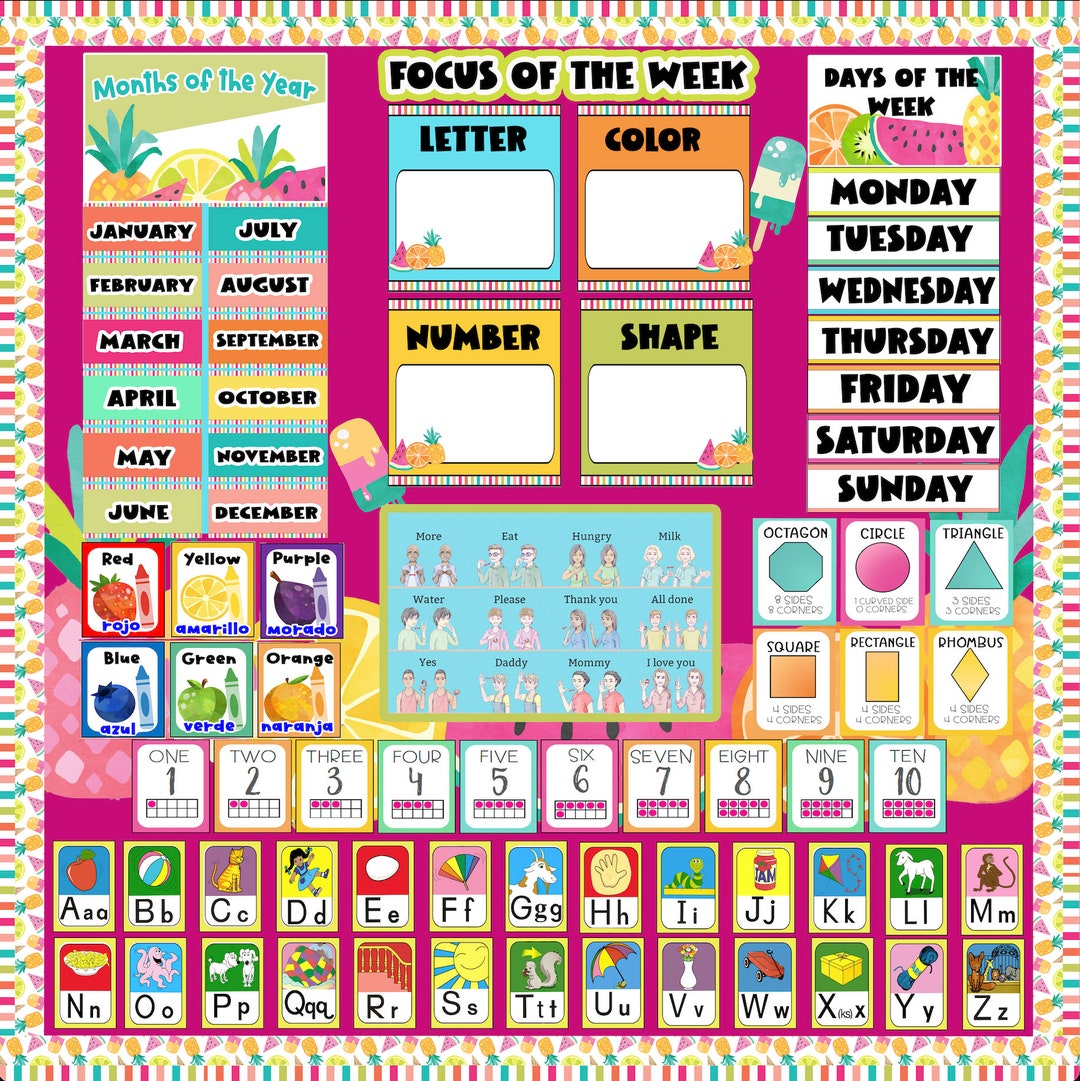 3 Sizes, Fun Fruit Theme , Classroom Set Up, School Ready Boards High ...