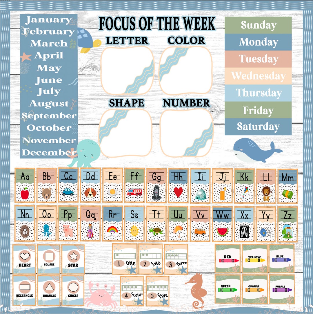NEW Ocean Boho Theme Learning Wall, Classroom Set Up, School Ready ...