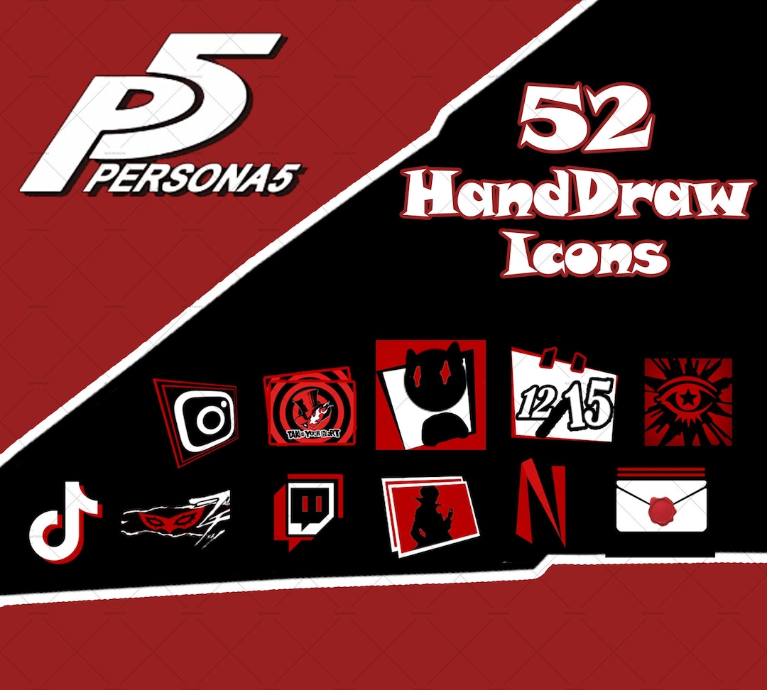 Persona 5 IOS APP Icons | Black and Red Icons | Ren Amamiya | Joker ...