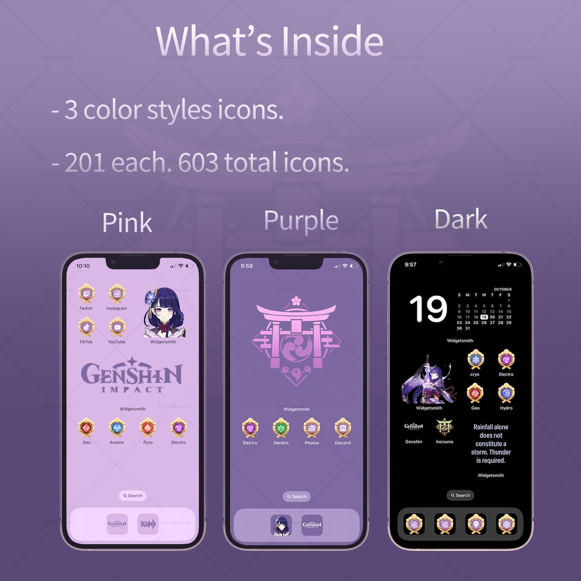 Genshin Impact IOS APP Icons | Inazuma Theme Icons | Inazuma Vision ...