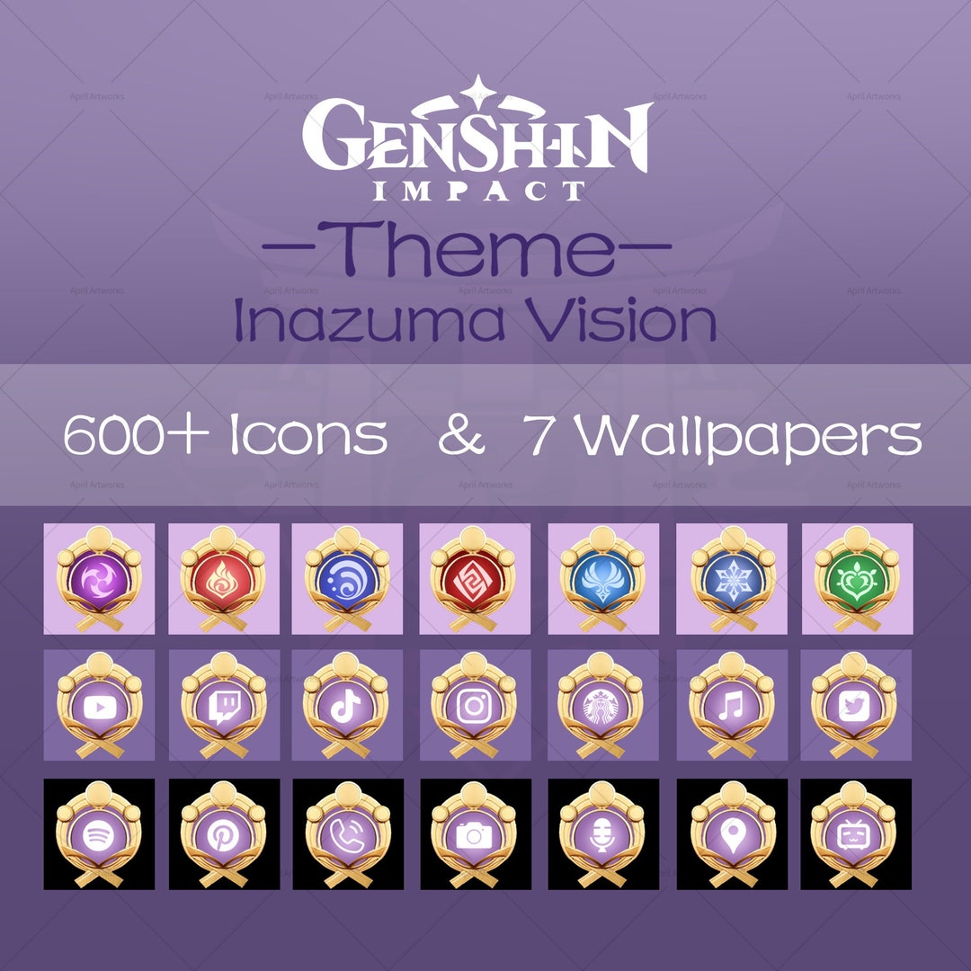 Genshin Impact IOS APP Icons | Inazuma Theme Icons | Inazuma Vision ...